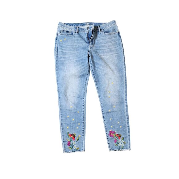 a.n.a | Jeans | Ana Tapered Skinny Light Wash Floral Denim Jeans Womens ...